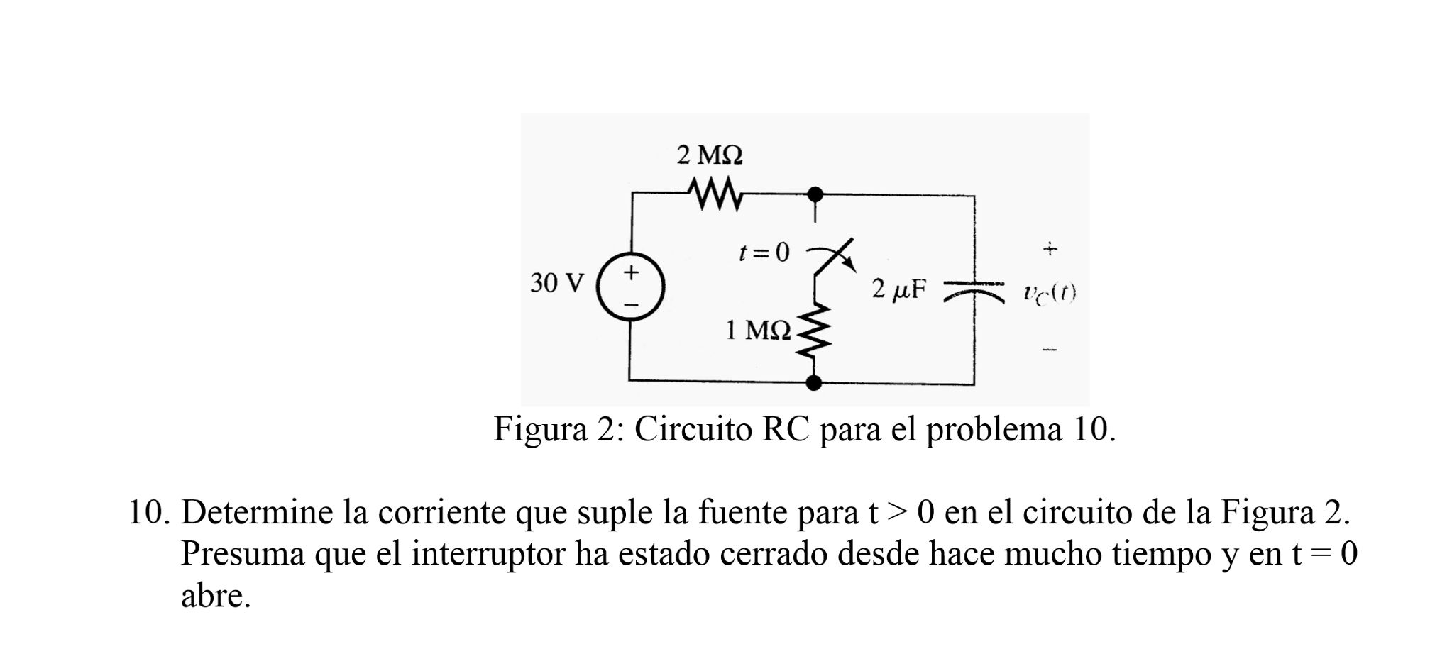 Solved Determine la corriente que suple la fuente para t > | Chegg.com