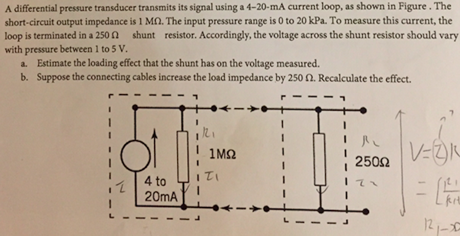 Solved A differential pressure transducer transmits its | Chegg.com