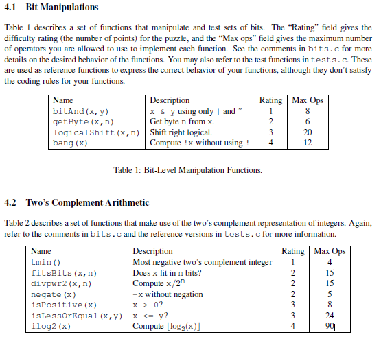 The bits.c file contains a skeleton for each of the | Chegg.com