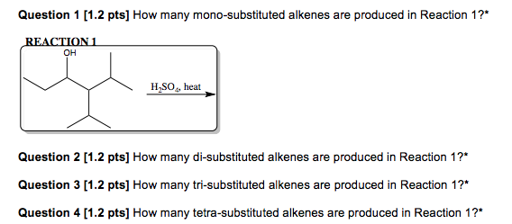 Solved Question 1 How many mono-substituted alkenes are | Chegg.com