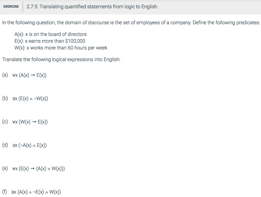 Solved Exercise 275 Translating Quantified Statements