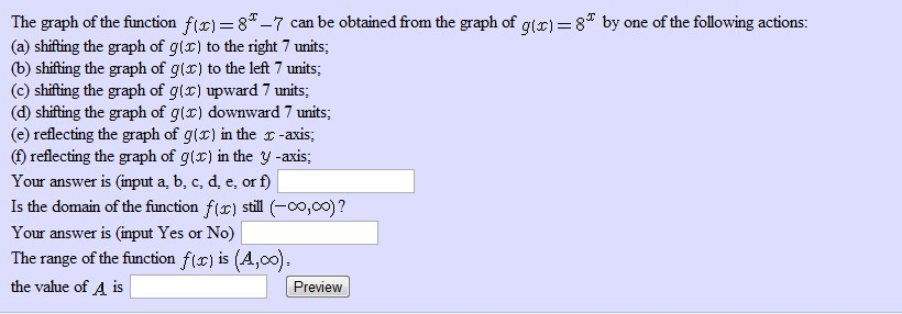 Solved The graph of the function f(x) = 8x-7 can be obtained | Chegg.com