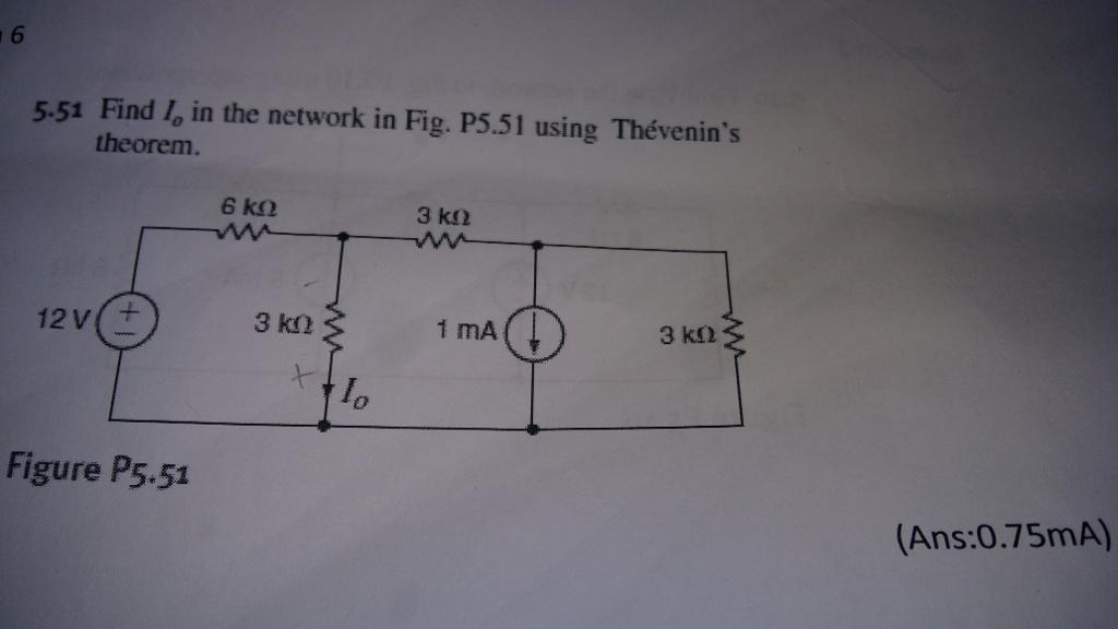 Solved Find I_0 in the network in Fig. P5.51 using | Chegg.com