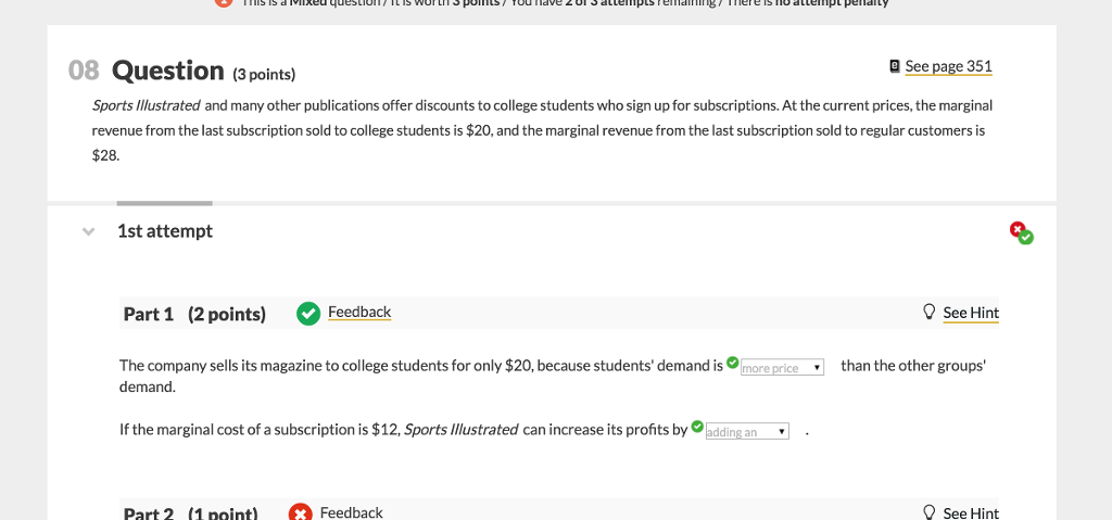Solved 08 Question (3 points) a See page 351 Sports | Chegg.com