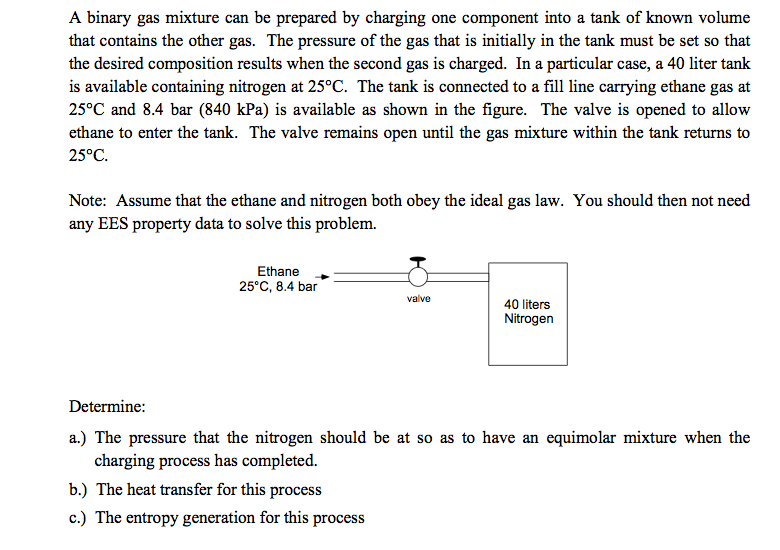 Solved A binary gas mixture can be prepared by charging one | Chegg.com