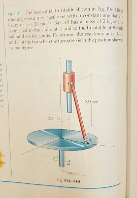 Solved The horizontal turn table shown in Fig. P16-110 is | Chegg.com