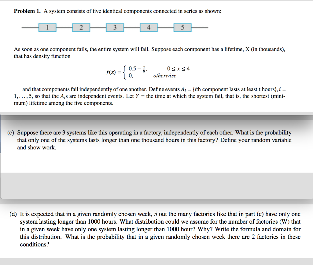 Solved Problem 1. A system consists of five identical | Chegg.com