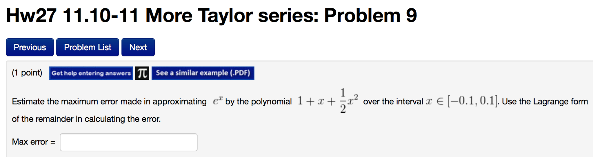 Solved Estimate the maximum error made in approximating e^x | Chegg.com