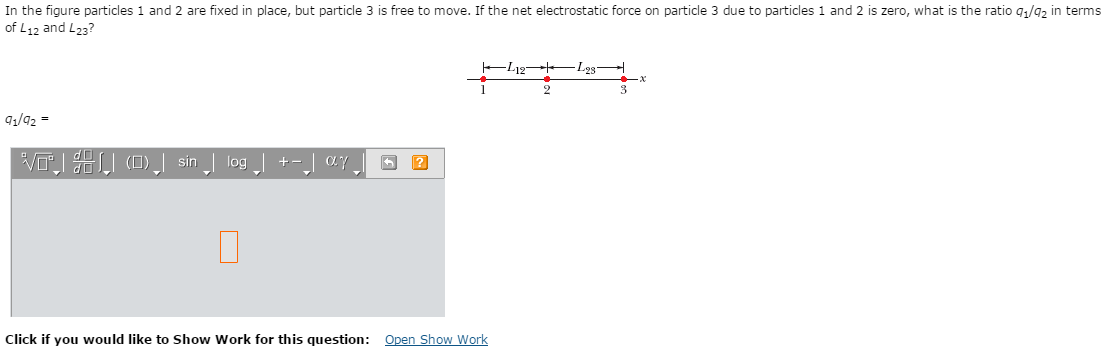 Solved In the figure particles 1 and 2 are fixed in place, | Chegg.com