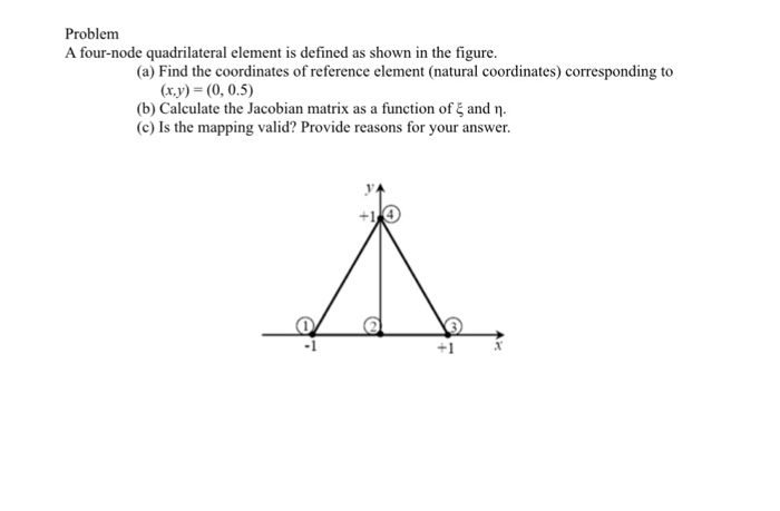 Problem A four-node quadrilateral element is defined | Chegg.com