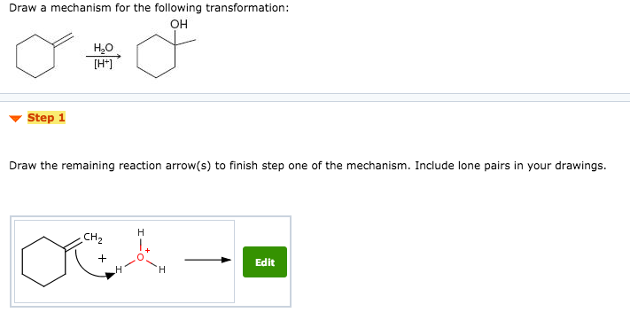 Solved Draw a mechanism for the following transformation: OH | Chegg.com