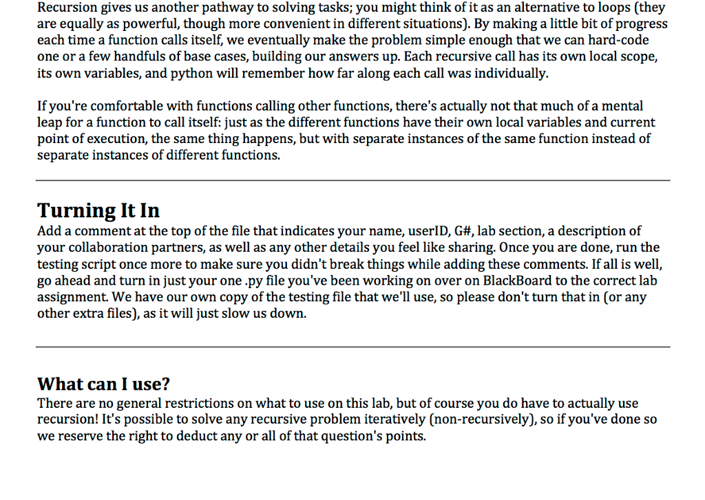 Solved Recursion Gives Us Another Pathway To Solving Tasks