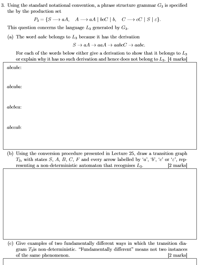 3. Using the standard notational convention, a phrase | Chegg.com