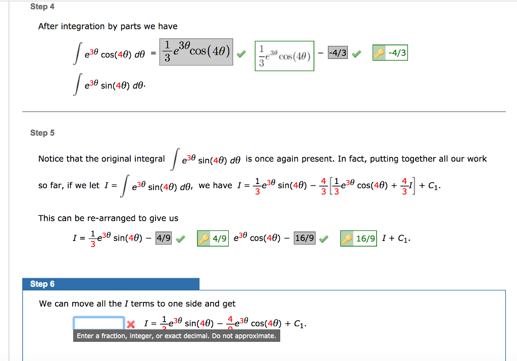 Solved Step 4 After integration by parts we have integral | Chegg.com