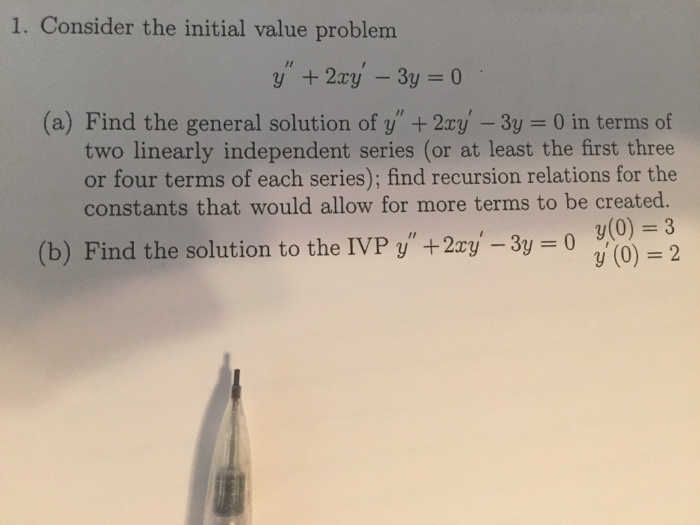 Solved 1. Consider the initial value problem | Chegg.com