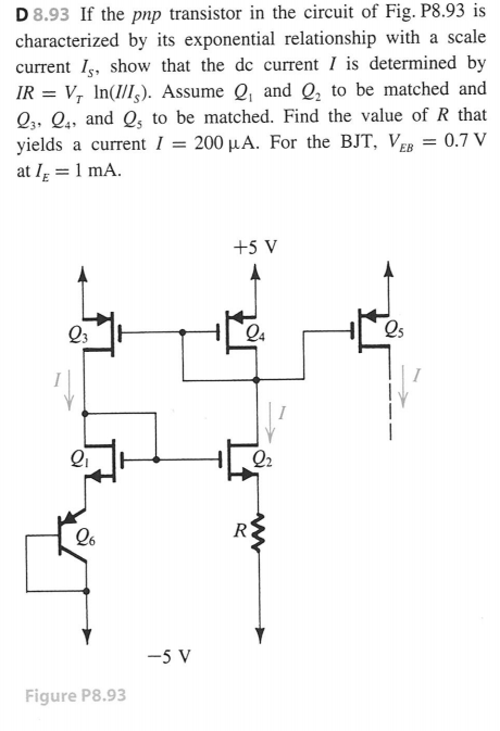 Solved If the pup transistor in the circuit of Fig. P8.93 is | Chegg.com