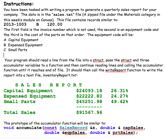 Solved Instructions You have been tasked with writing a | Chegg.com