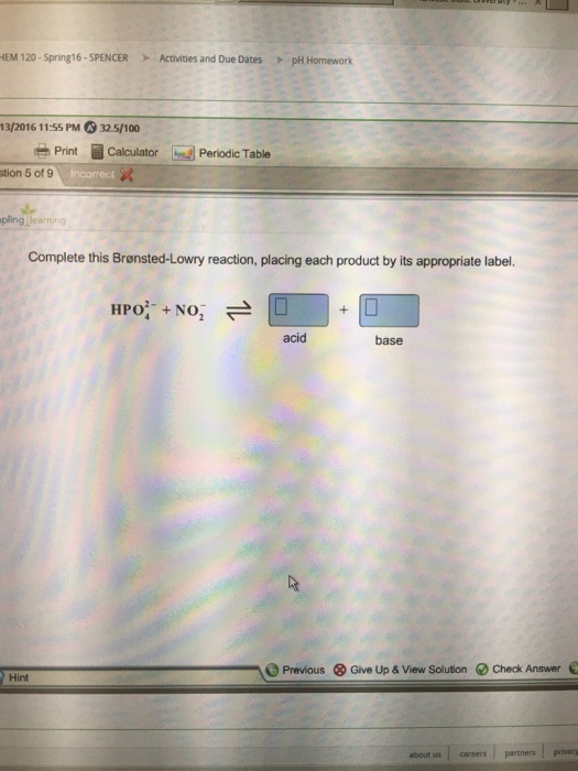 Solved Complete this Bronsted-Lowry reaction, placing each | Chegg.com