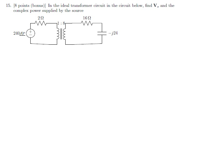 Solved Find the input impedance of the circuit below and | Chegg.com