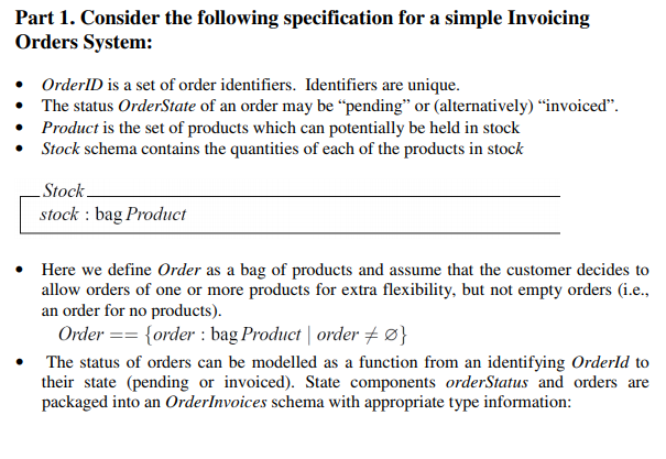 Part 1. Consider the following specification for a | Chegg.com