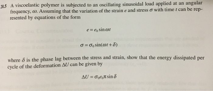 Solved A viscoelastic polymer is subjected to an oscillating | Chegg.com