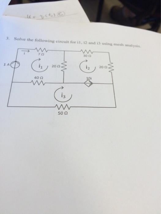 Solved 3. Solve the following circuit for i1, i2 and i3 | Chegg.com