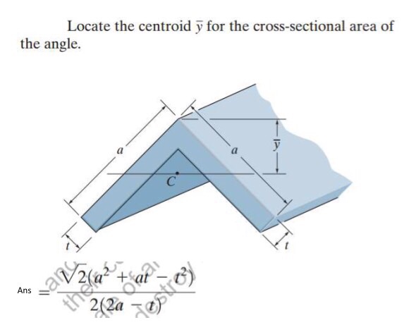 Solved Locate the centroid y for the cross-sectional area of | Chegg.com