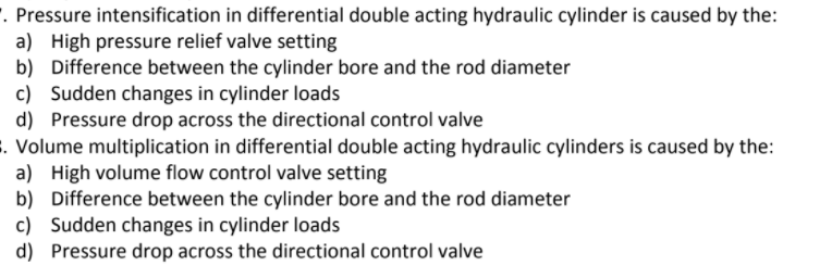 Solved Pressure intensification in differential double | Chegg.com