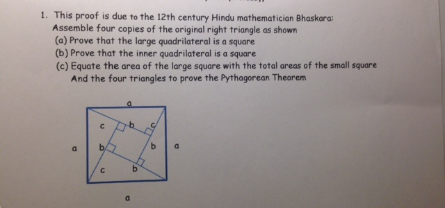Solved 1. This proof is due to the 12th century Hindu | Chegg.com