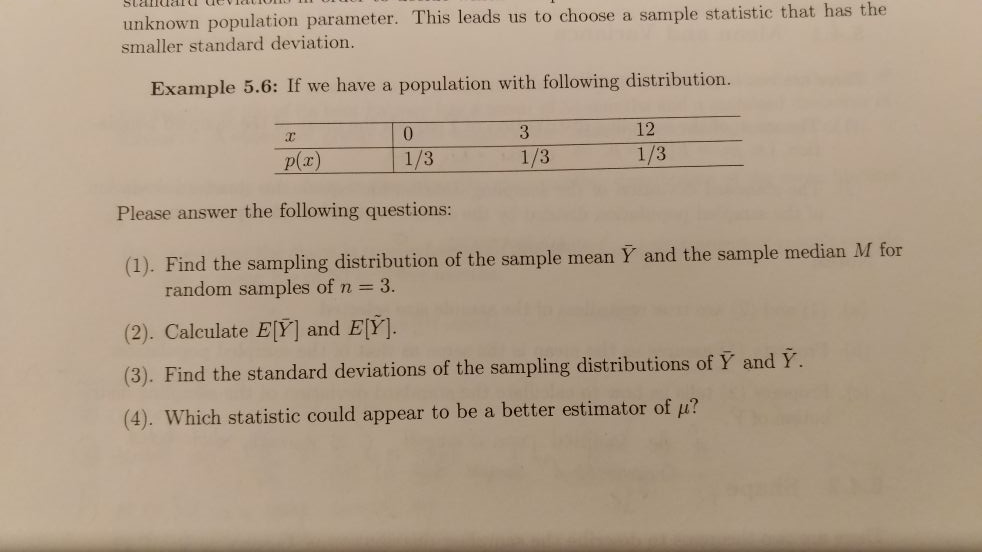 Solved unknown population parameter. This leads us to choose | Chegg.com