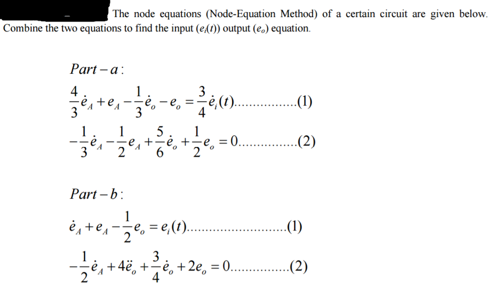 Solved The node equations (Node-Equation Method) of a | Chegg.com