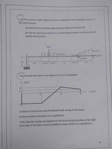 Solved ure CAB is fixed at C and is subjected to the loading | Chegg.com