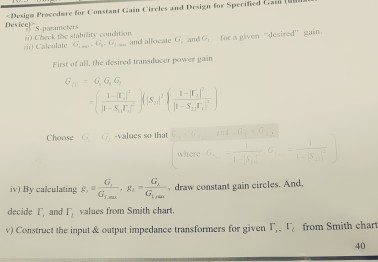 (Example) Constant Gain Circles and Design for | Chegg.com