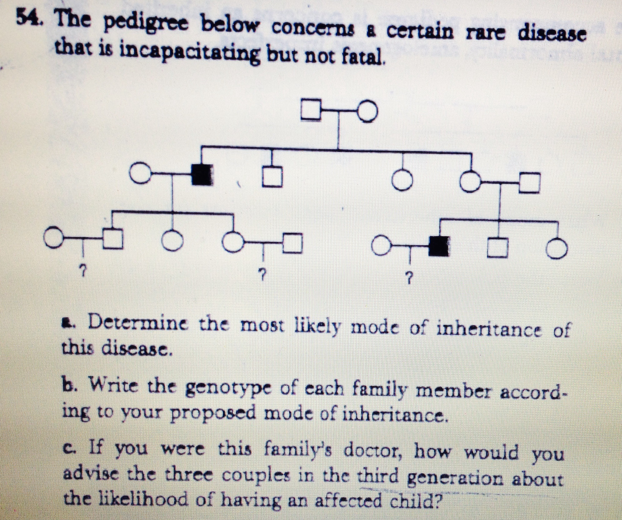 The accompanying pedigree is concerns an inherited | Chegg.com