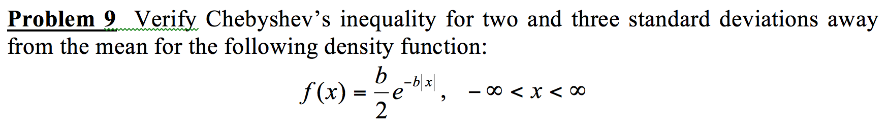 Solved Verify Chebyshev's inequality for two and three | Chegg.com