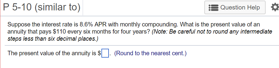 Solved P 5-10 (similar to) Question Help * Suppose the | Chegg.com