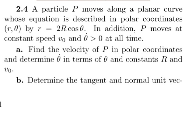 Solved A particle P moves along a planar curve whose | Chegg.com