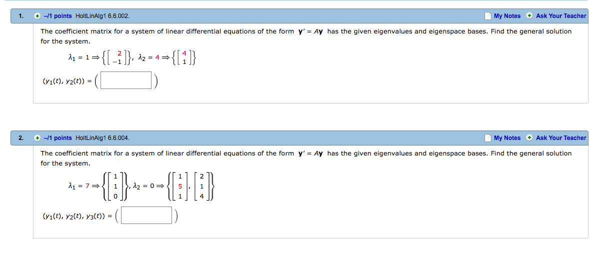 Solved The coefficient matrix for a system of linear | Chegg.com