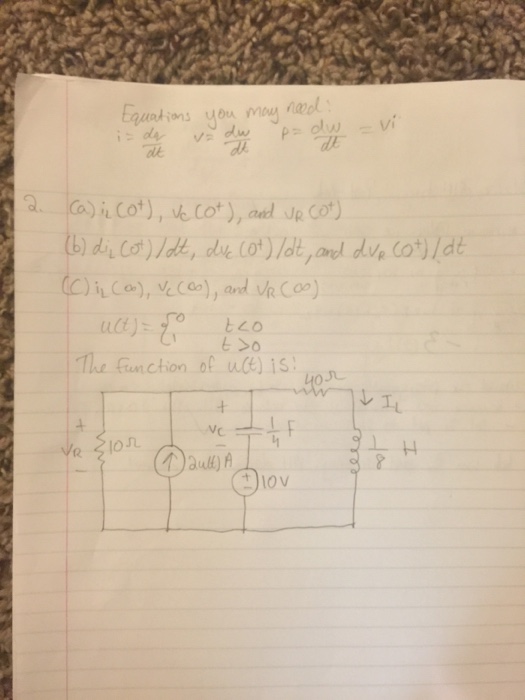 Solved Equation you may need: i = dq/dt v = dw/dt p = dw/dt | Chegg.com