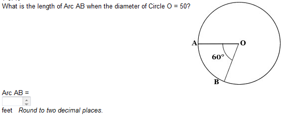 Solved What is the length of Arc AB when the diameter of | Chegg.com