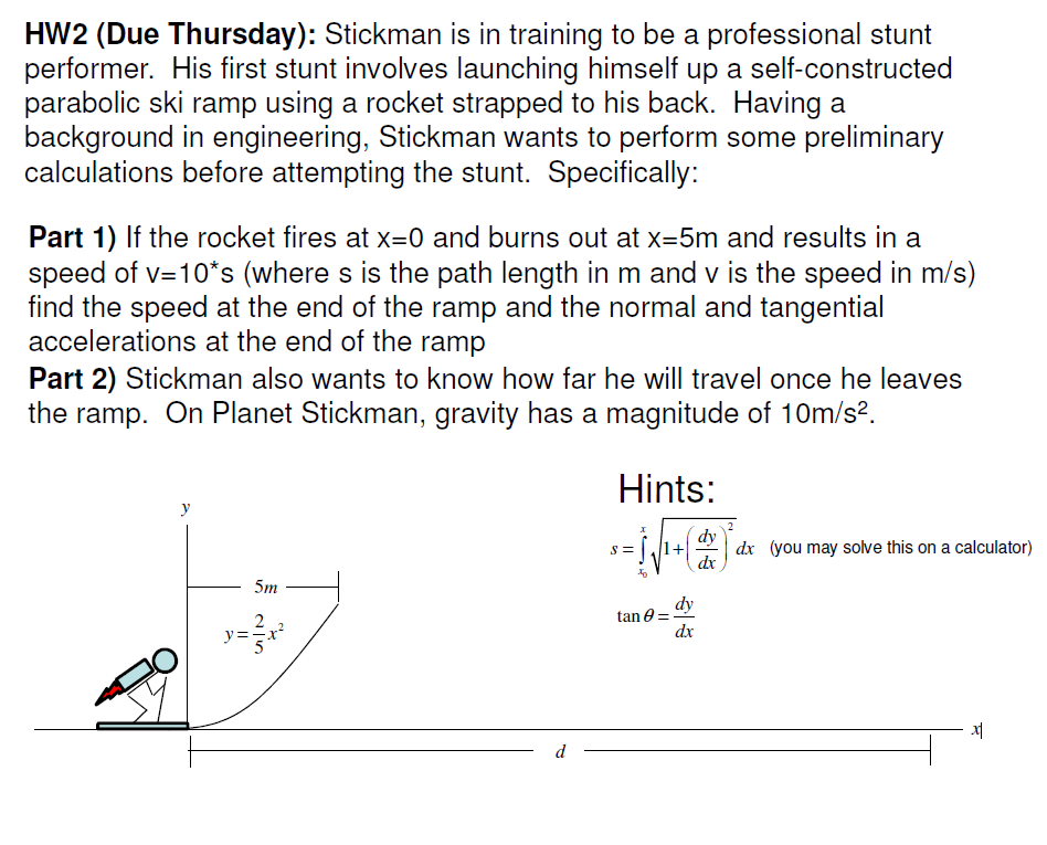 Solved HW2 (Due Thursday): Stickman is in training to be a | Chegg.com