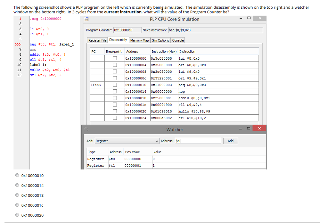 Solved The Following Screenshot Shows A Plp Program On The 7429