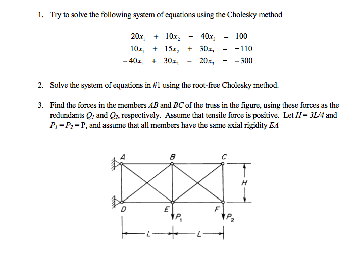 Solved Try to solve the following system of equations using | Chegg.com