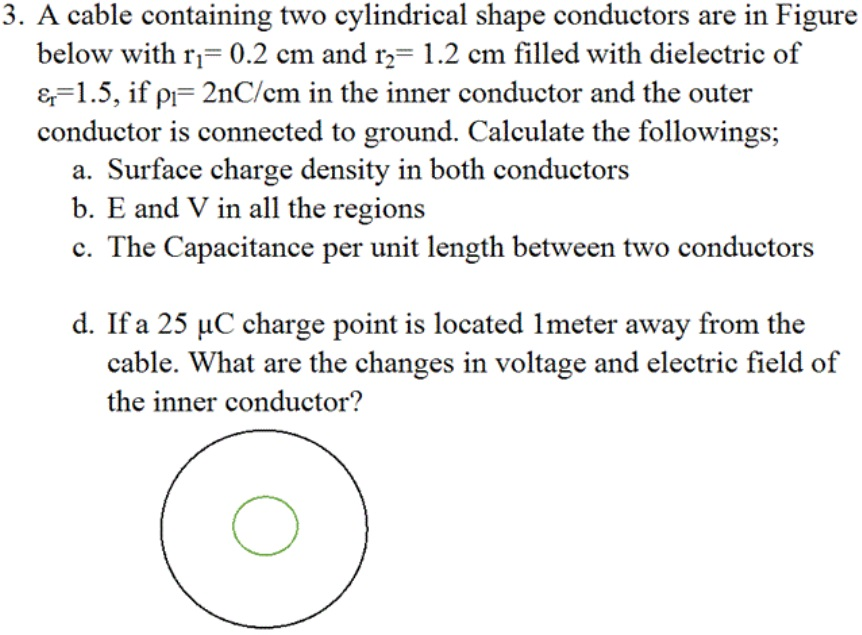 Solved 3 A Cable Containing Two Cylindrical Shape