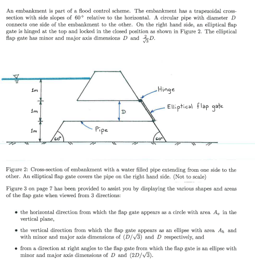 An embankment, is part of a flood control scheme. The | Chegg.com