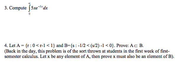 Solved -S.x 3. Compute 5xedx 4. Let A = {r : 0