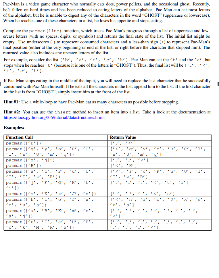 Solved Pac-Man is a video game character who normally eats | Chegg.com