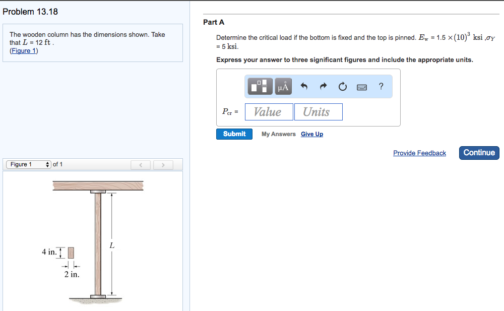 Solved The wooden column has the dimensions shown. Take that | Chegg.com