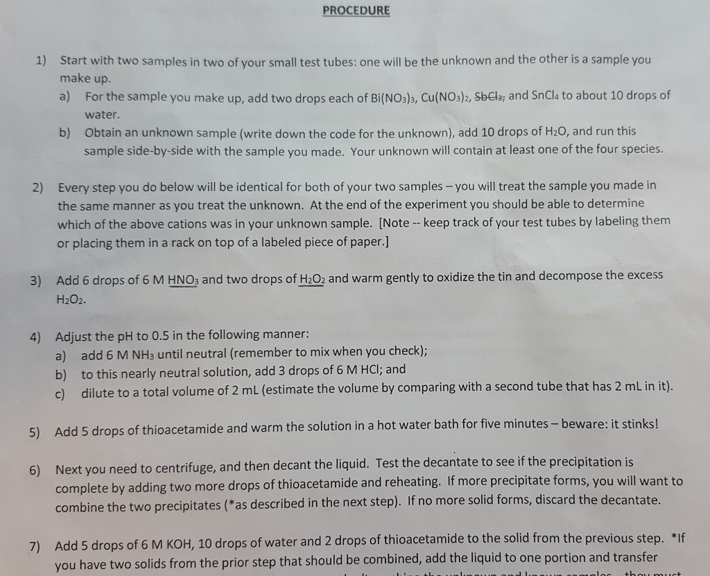 On my Chem lab, we worked with the topic "Qualitative | Chegg.com