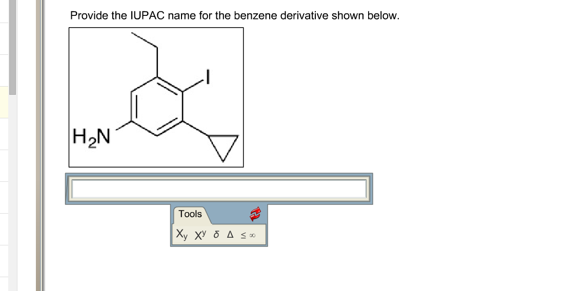 Solved Provide the IUPAC name for the benzene derivative | Chegg.com